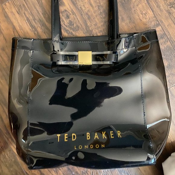 Ted Baker London | Bags | Ted Baker Icon Black Plastic With Bow | Poshmark